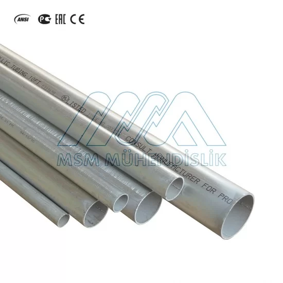 EMT Galvanized Threadless Steel Conduits / Hot-Dip Galvanized / Thinner ...